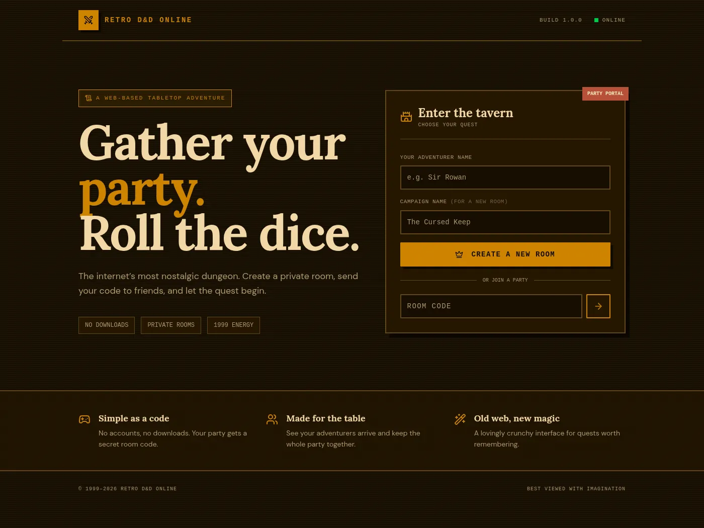Retro DnD Online