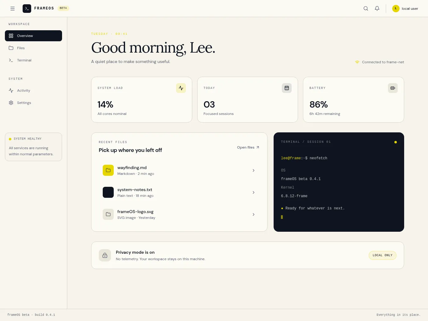 frameOS Beta Builder