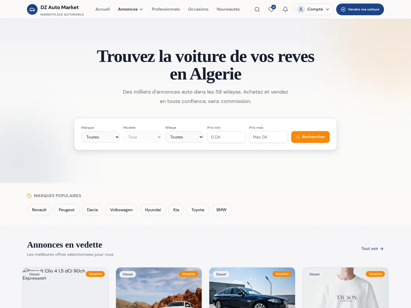 DZ Car Marketplace UI
