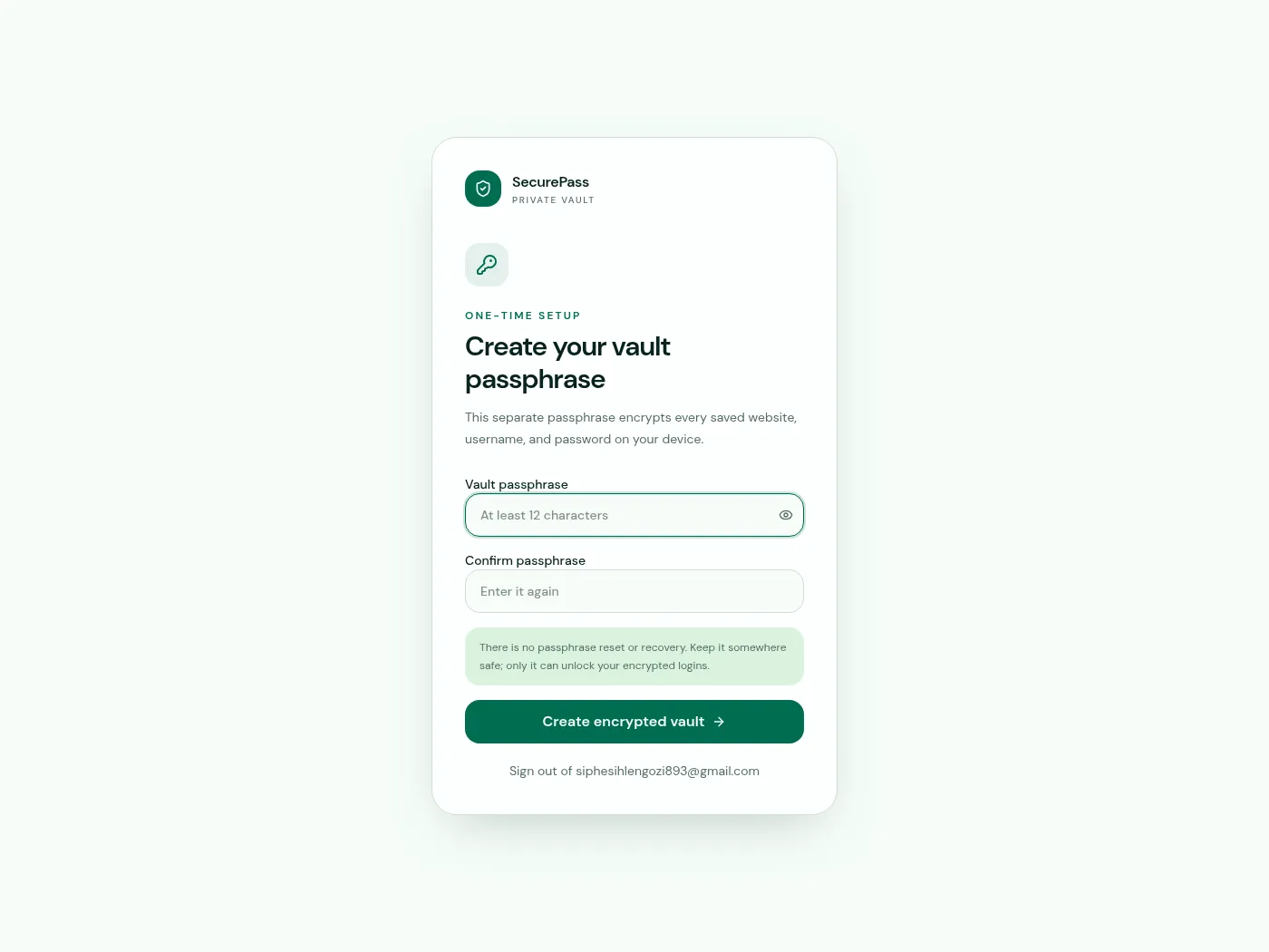 SecurePass Vault