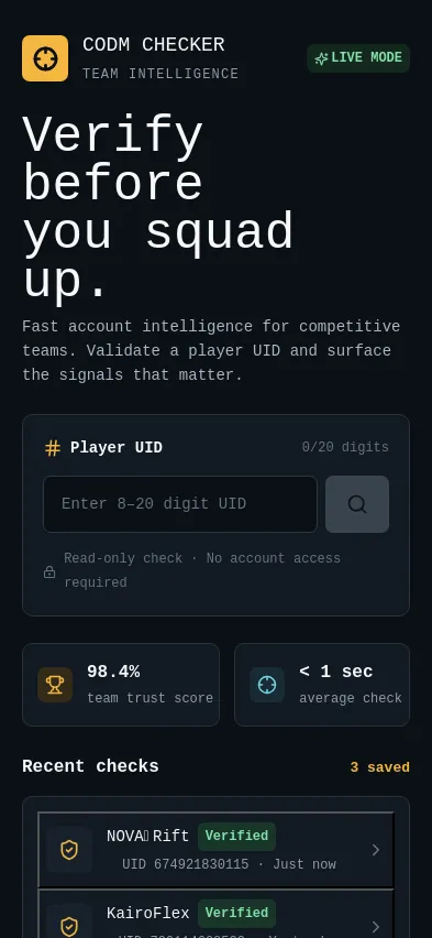 CODM Stat Verifier
