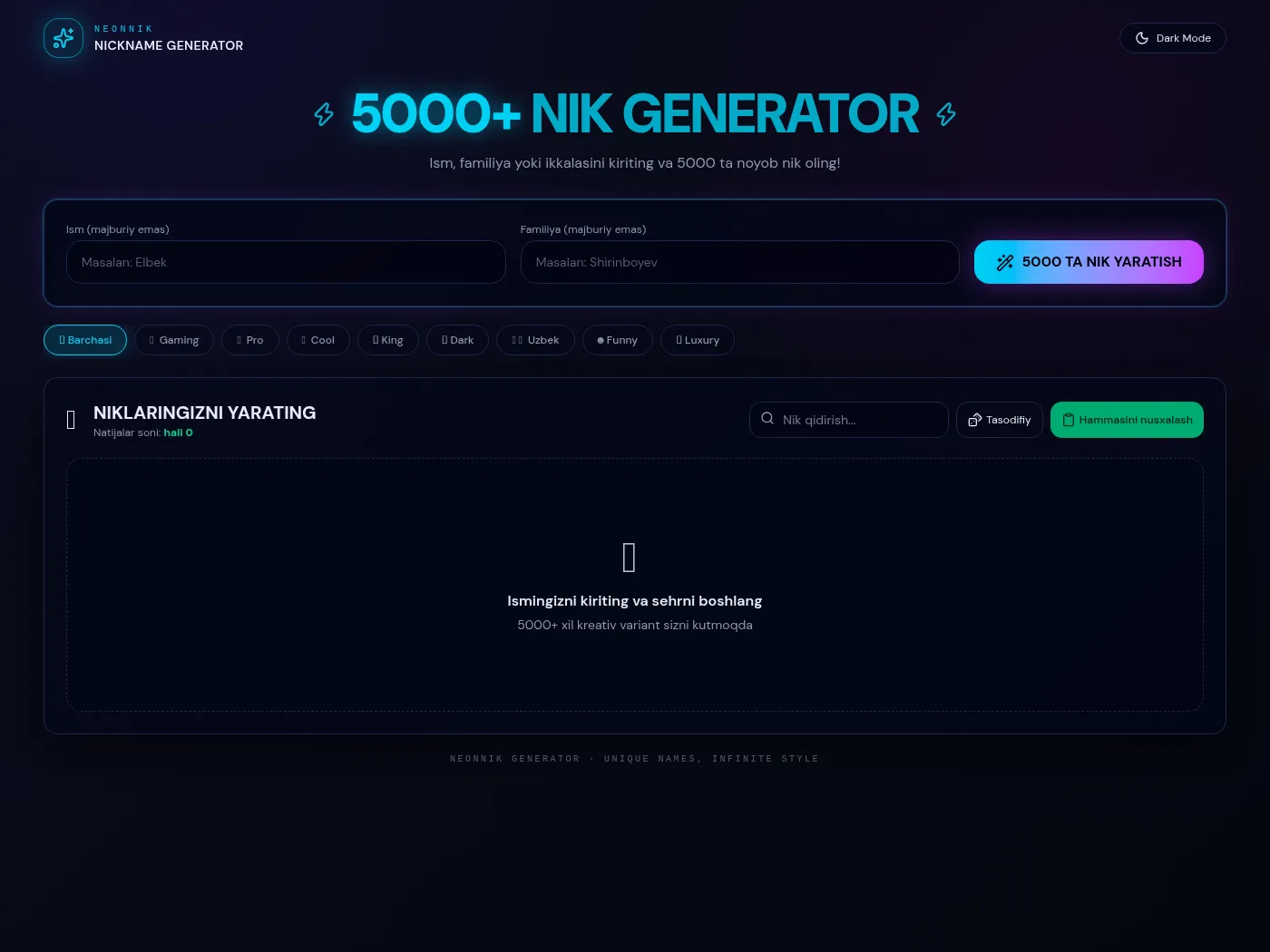 NeonNik Generator