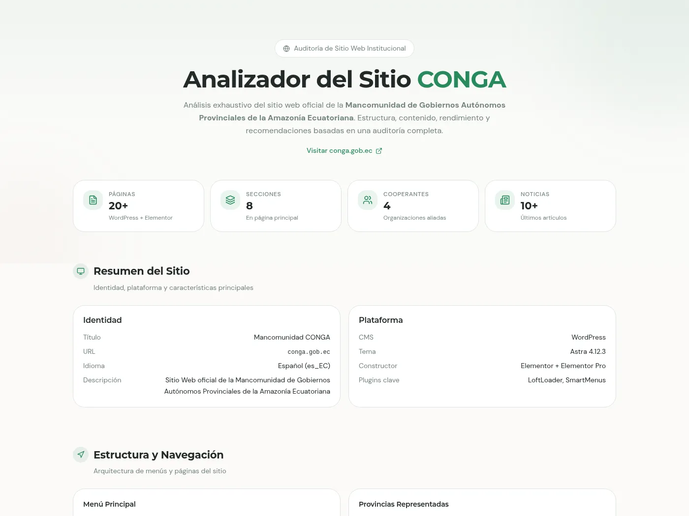 Conga Site Analyzer