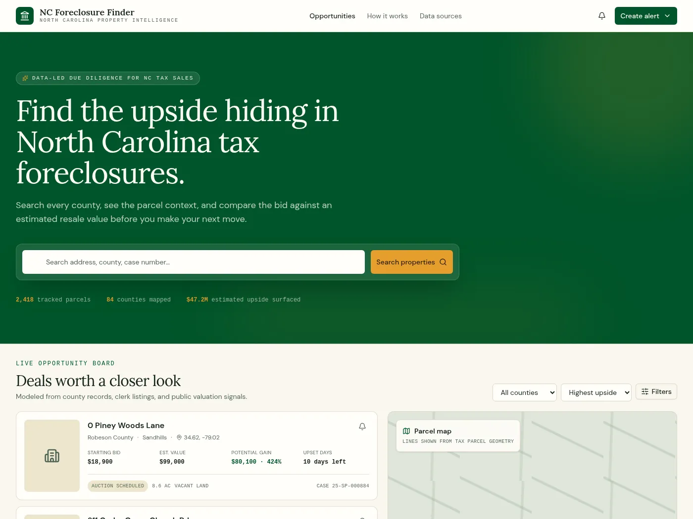 NC Tax Foreclosure Finder