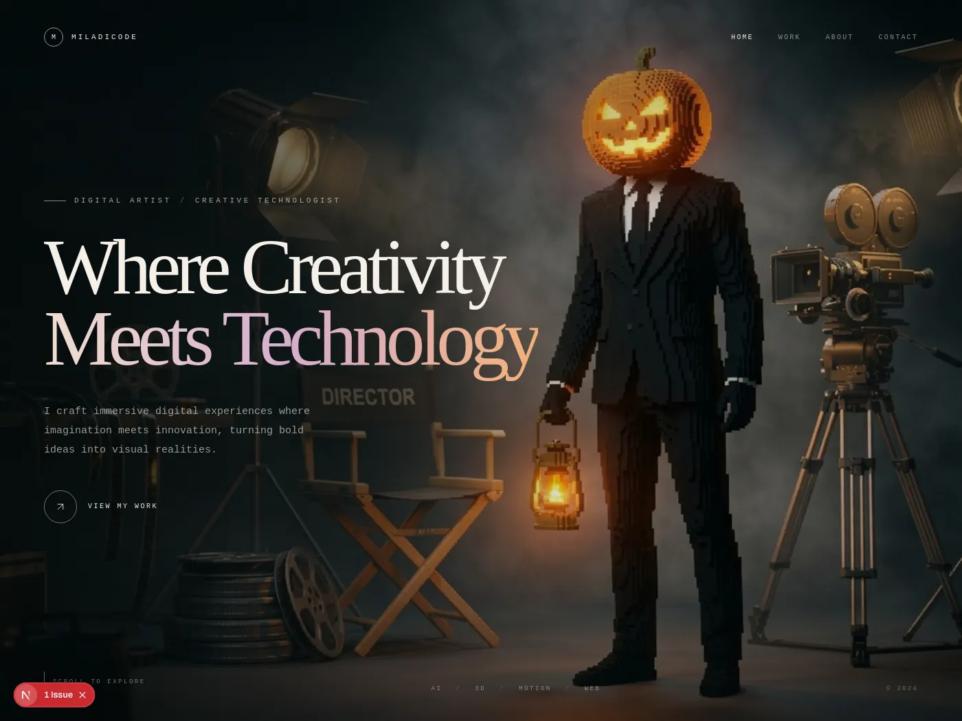 Cinematic Portfolio Hero