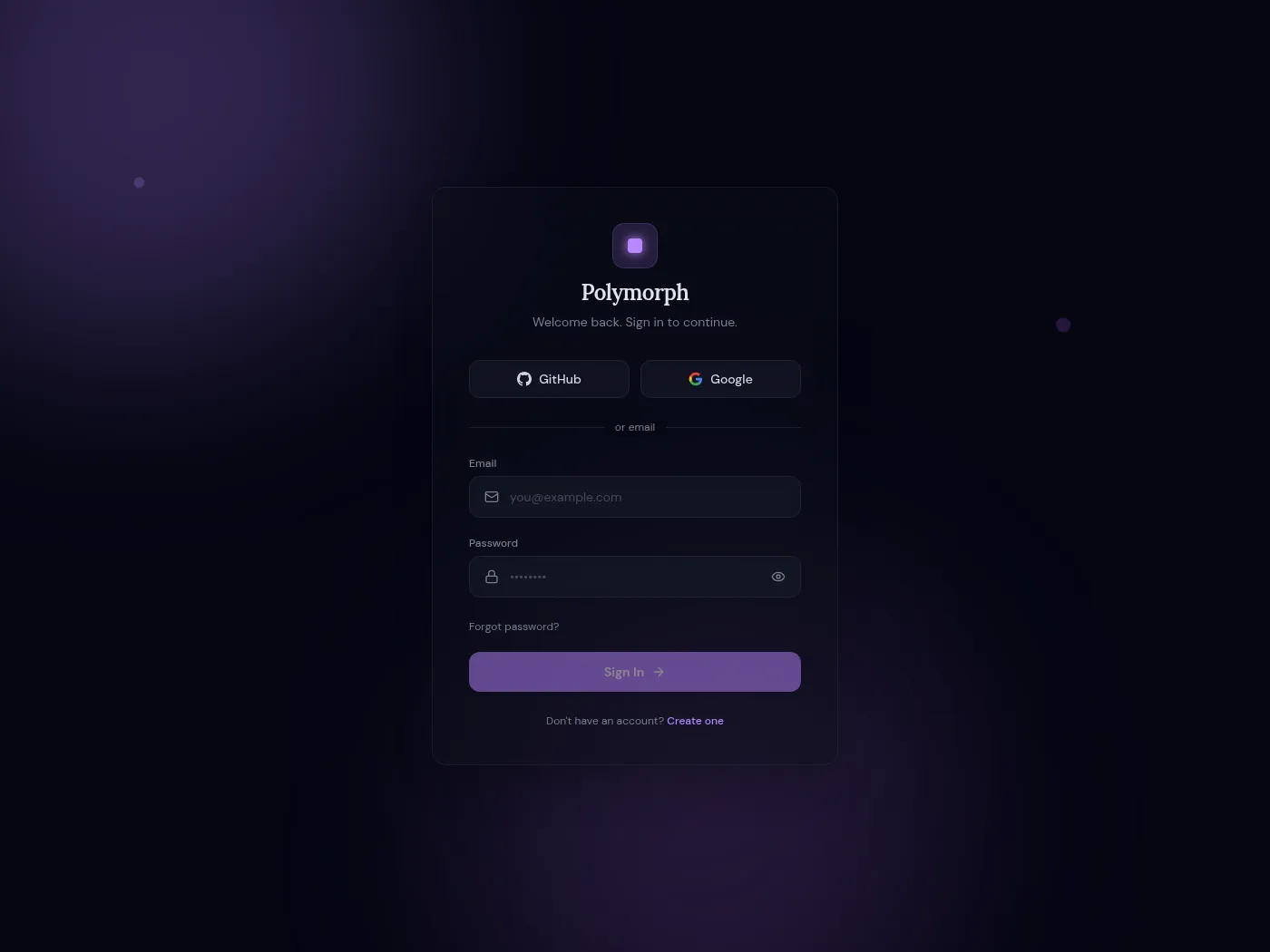 Polymorph Login Page