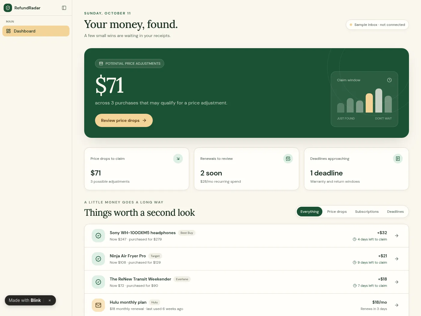 RefundRadar