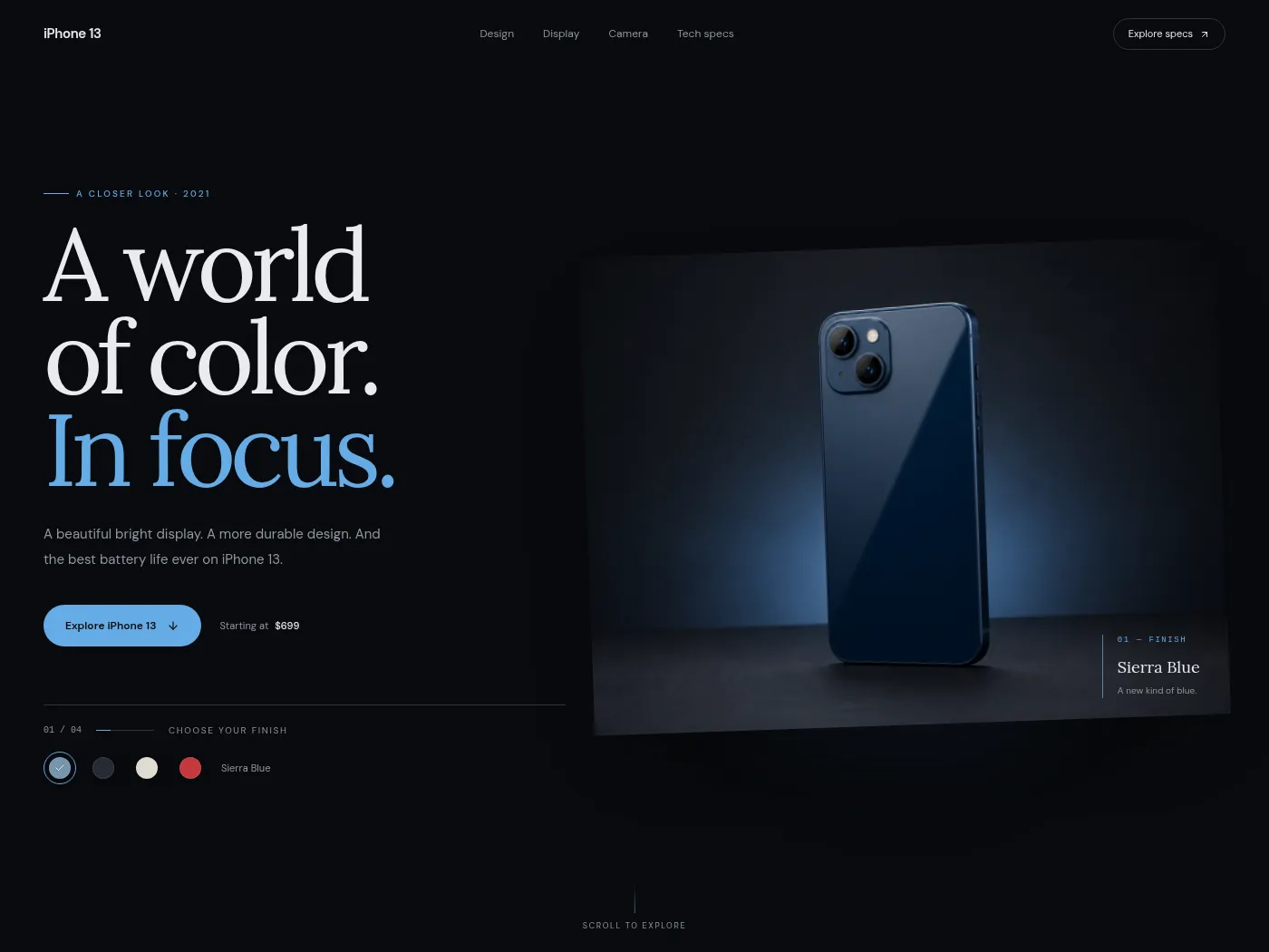 iPhone 13 Web Showcase