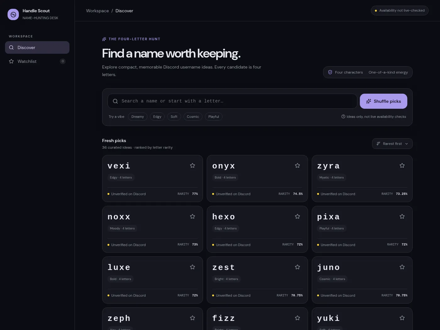 Discord Handle Scout