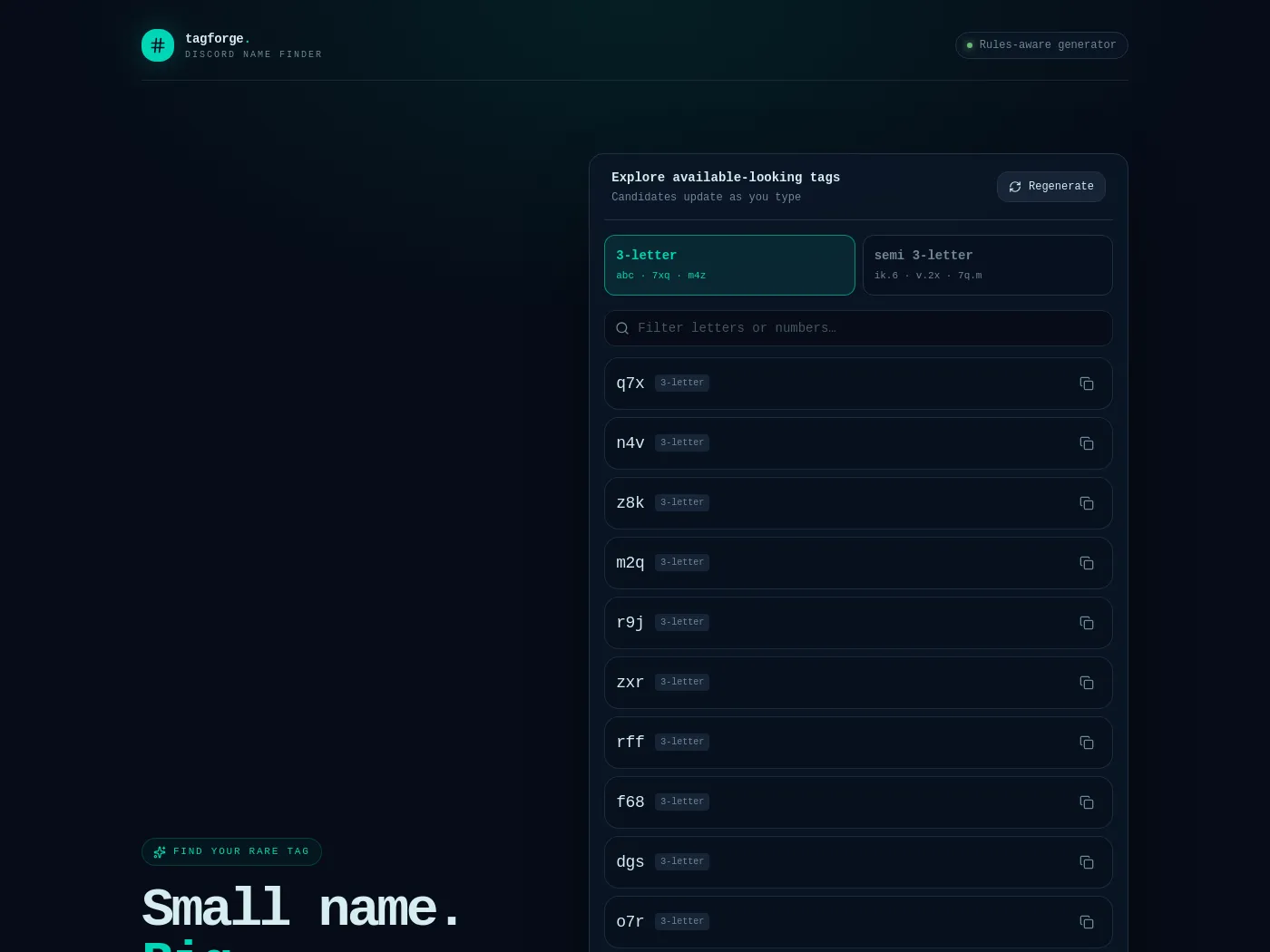 Discord 3-Letter Finder