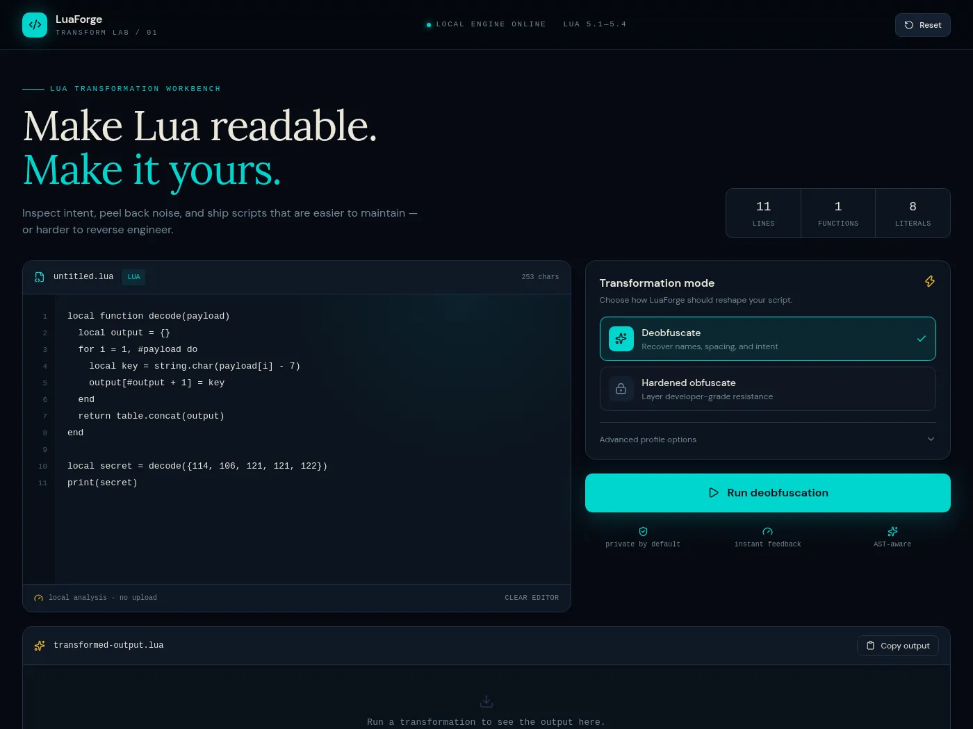LuaScript Deobfuscator Pro