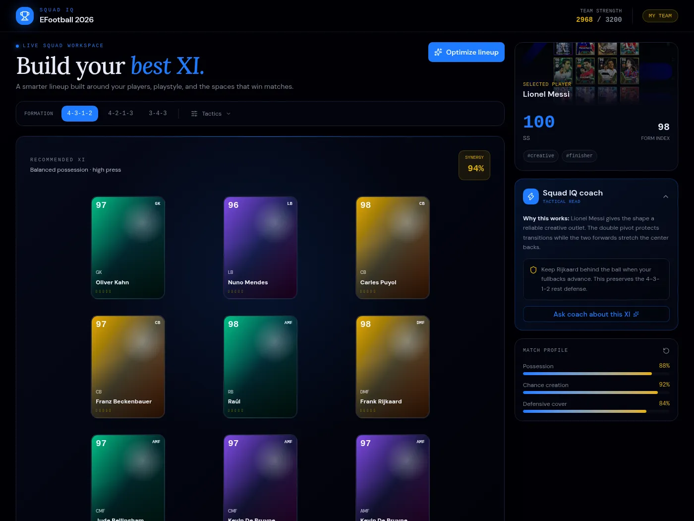 EFootball AI Squad Builder