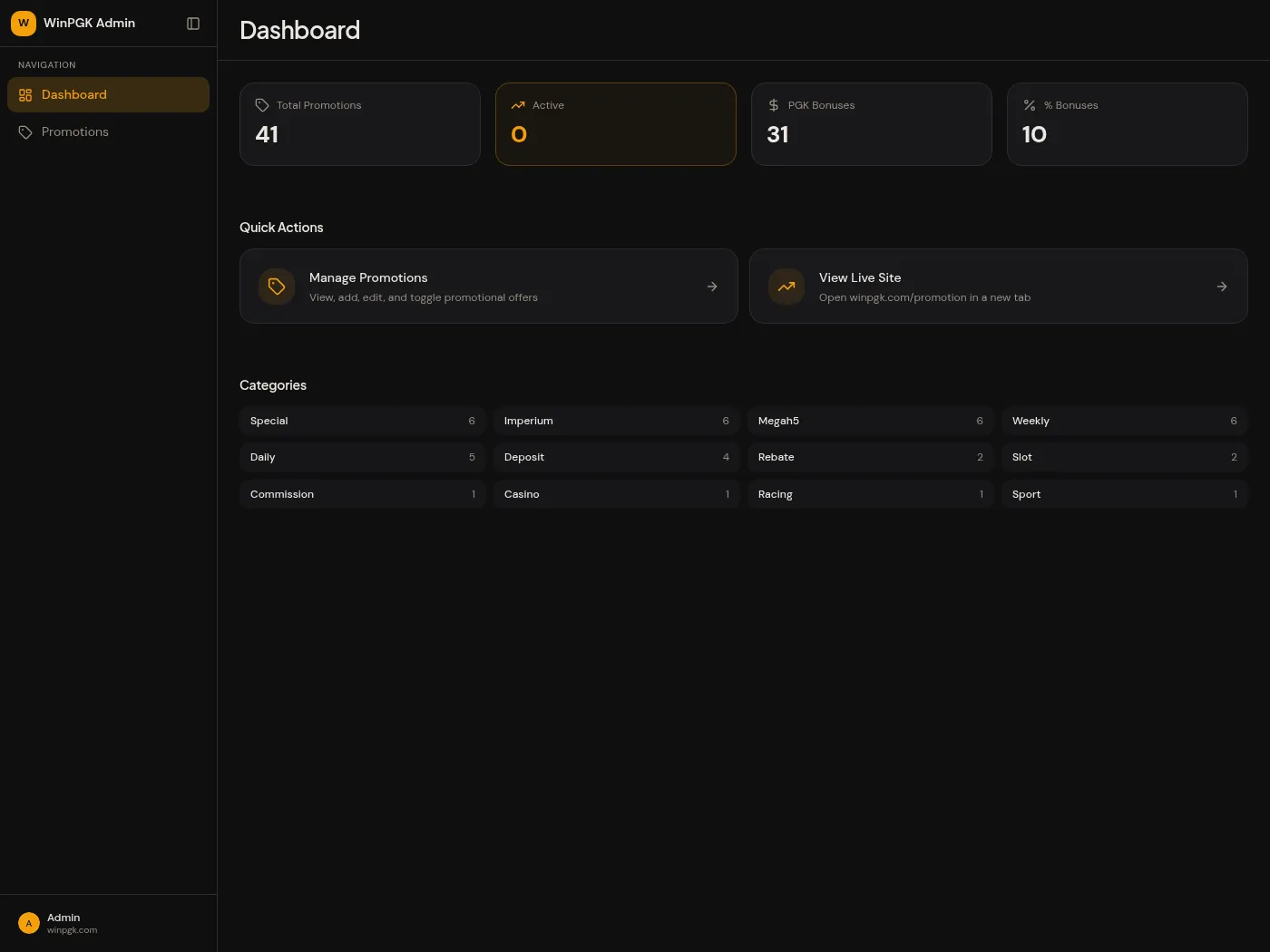 WinPGK Admin Panel