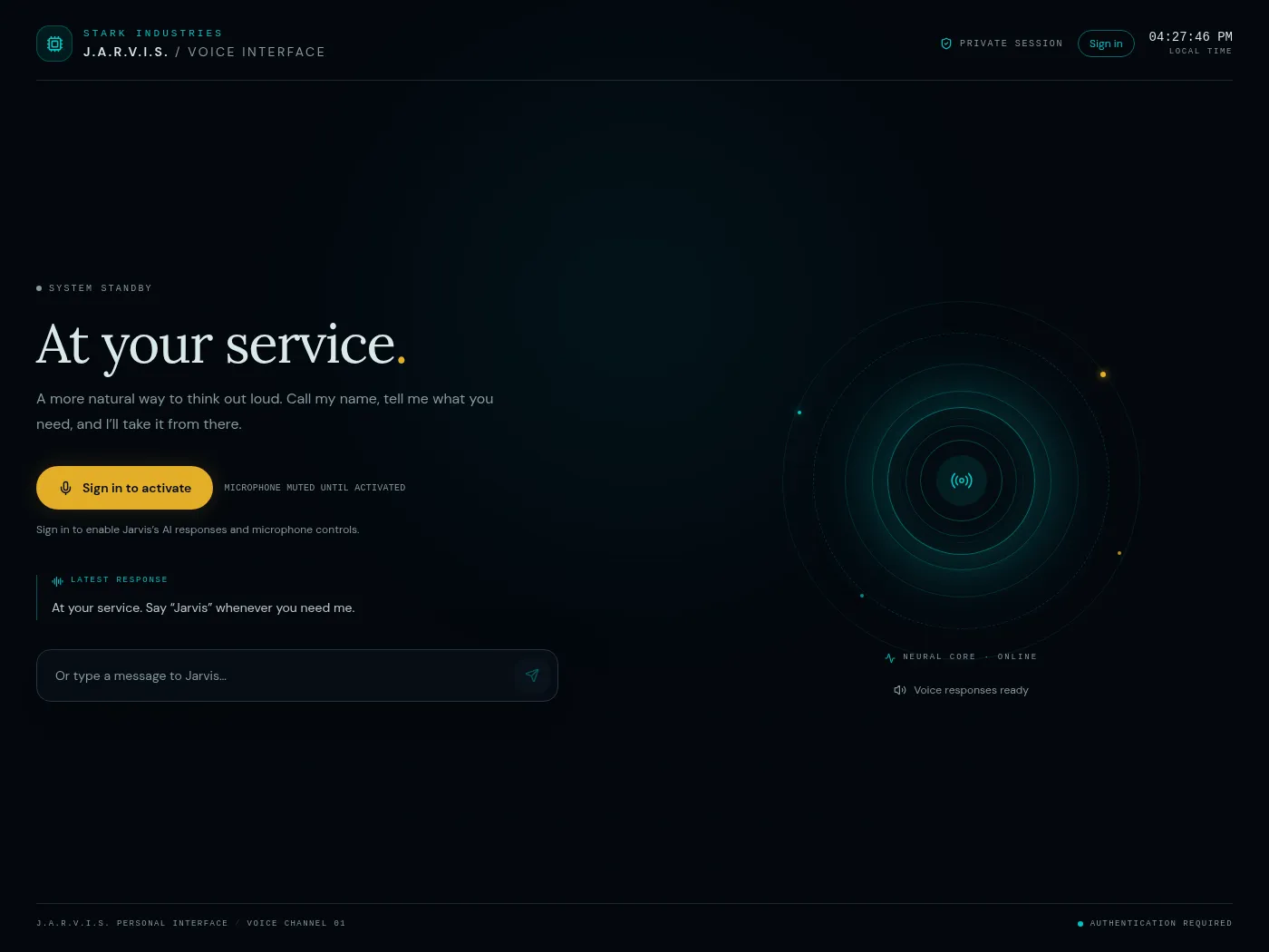 Jarvis Dynamic Voice Display