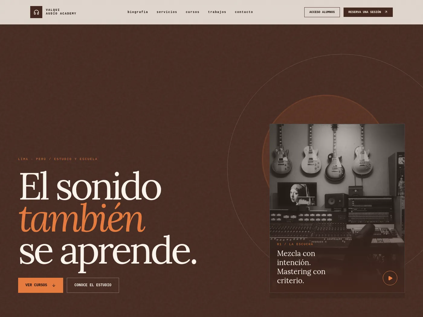 Valqui Audio Academy Site