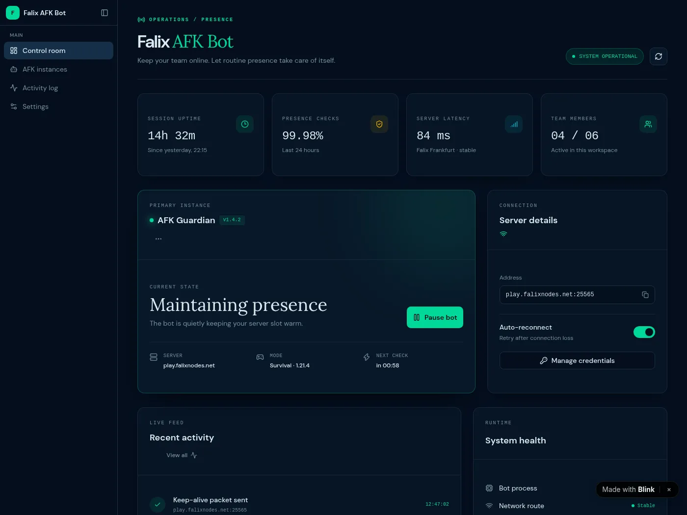Falix AFK Bot