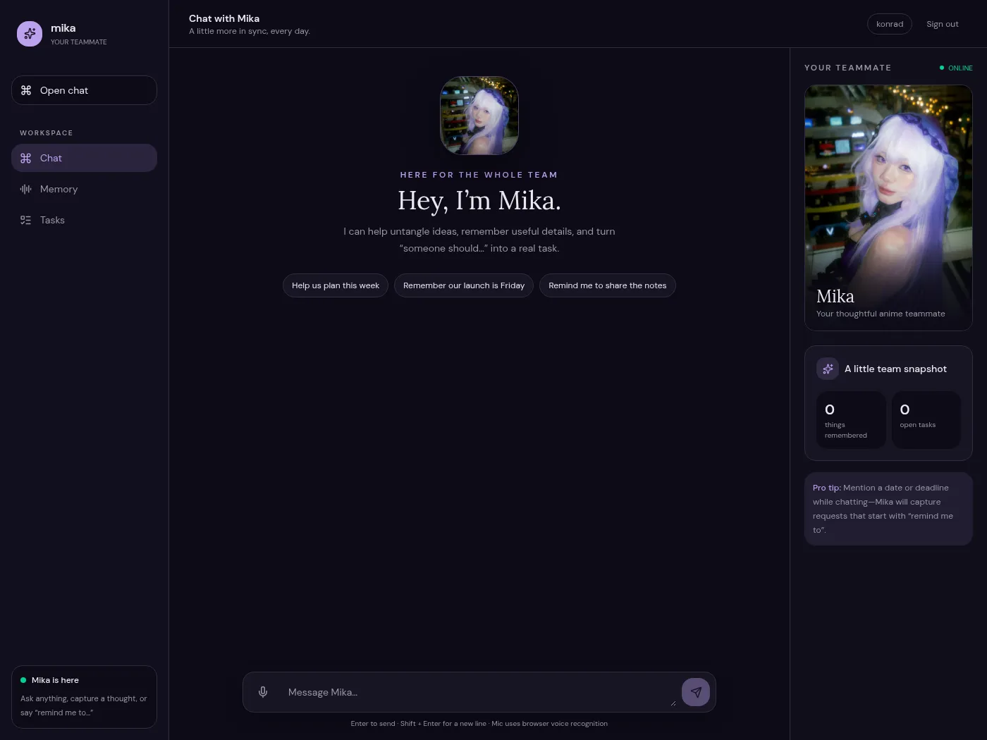 Anime AI Team Assistant
