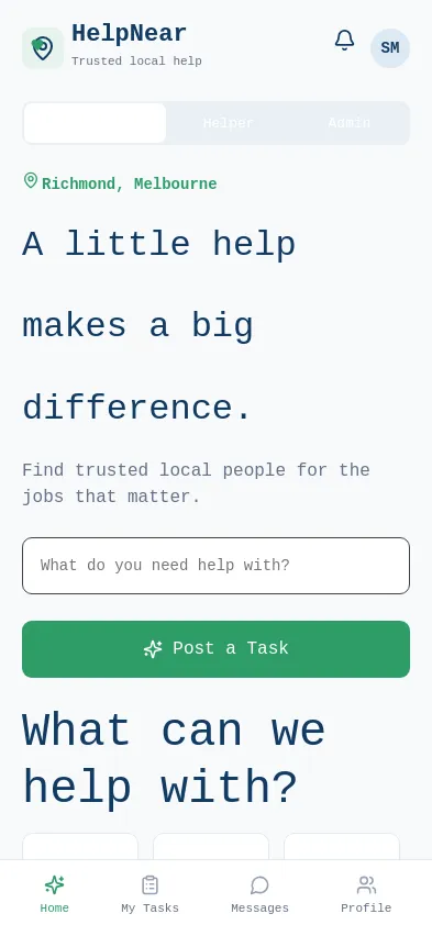HelpNear Mobile Marketplace