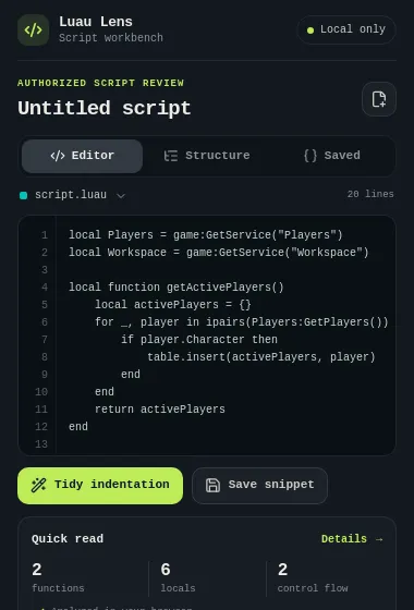Luau Script Analyzer