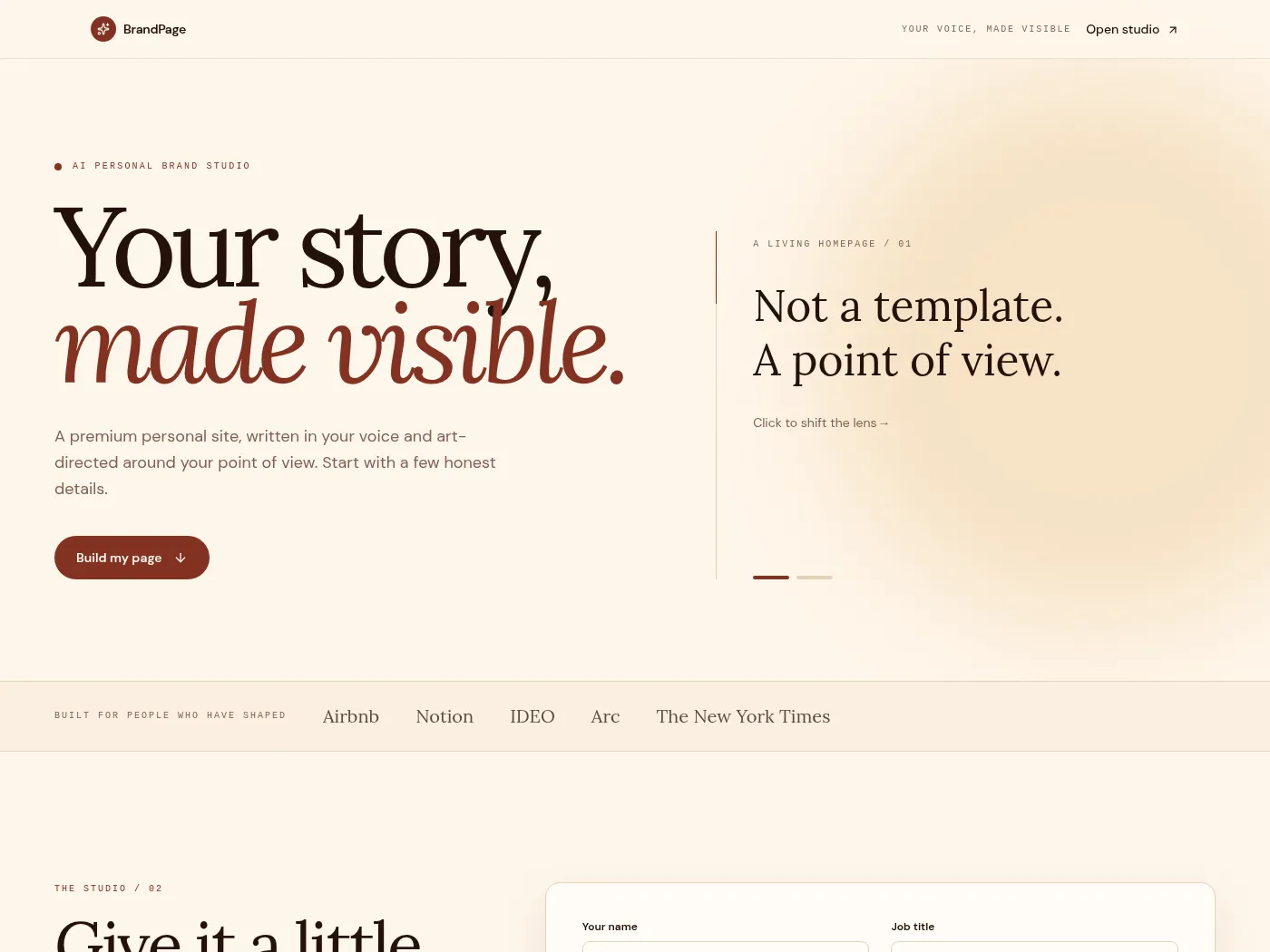 BrandPage AI Generator