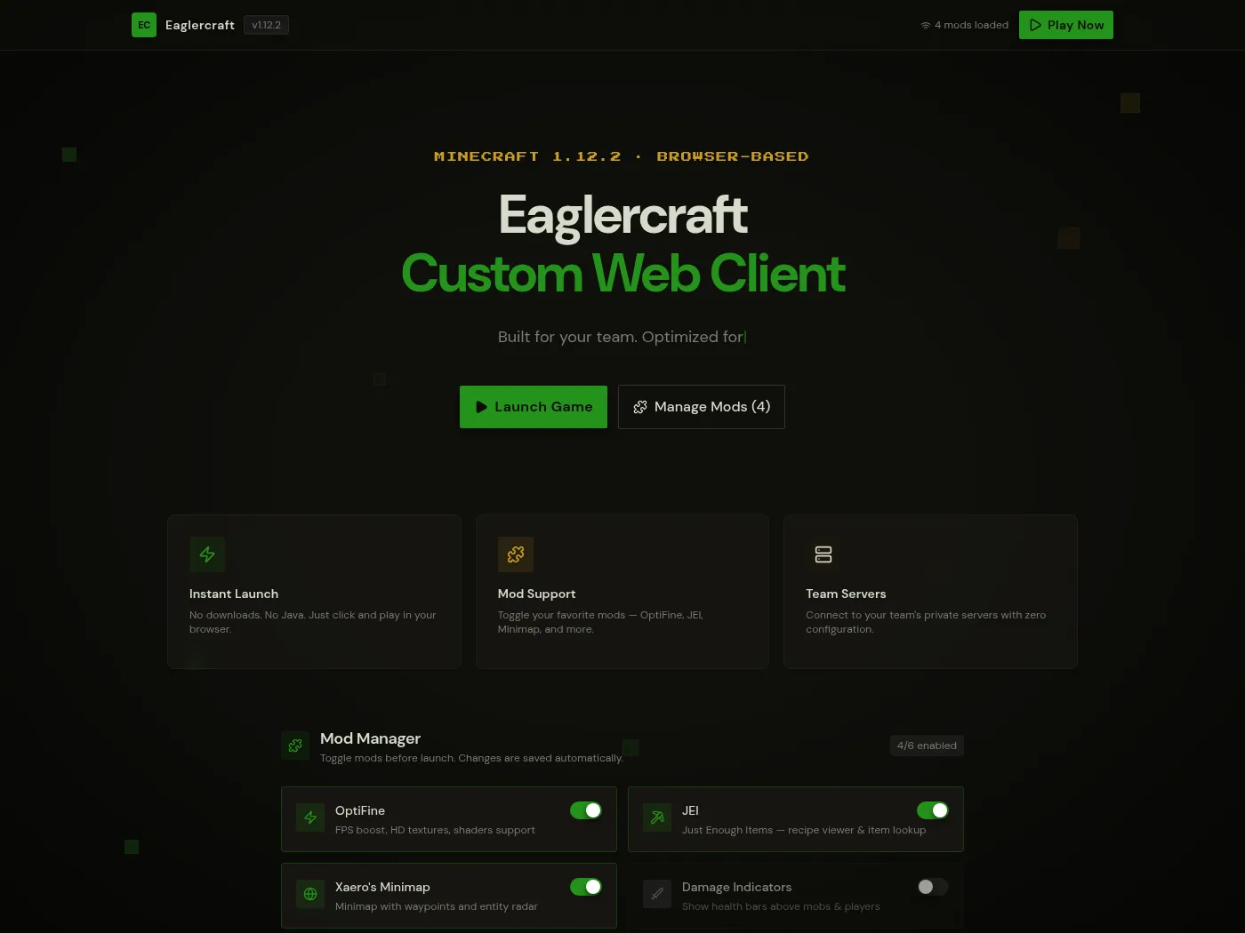 Eaglercraft Custom Web Client