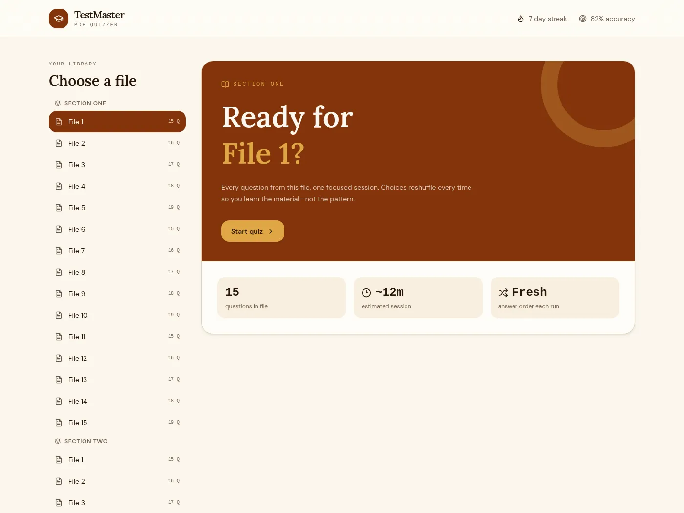 TestMaster PDF Quizzer