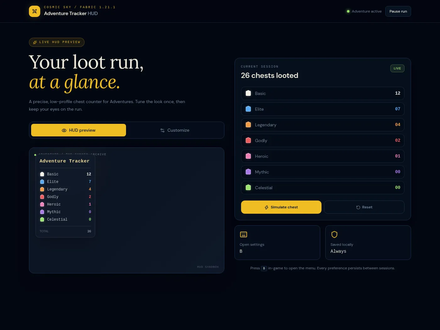Adventure Tracker HUD