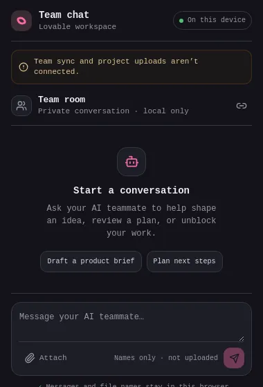 Lovable AI Team Chat