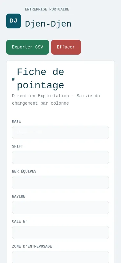 Port Pointage Mobile