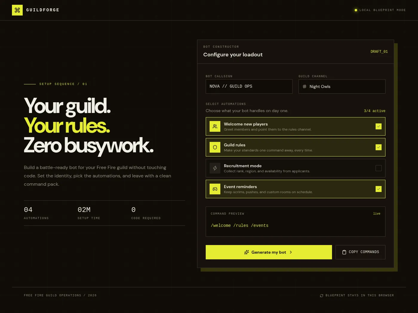 Free Fire Guild Bot