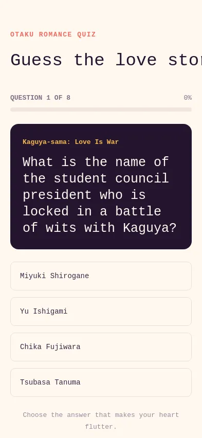 Otaku Romance Quiz