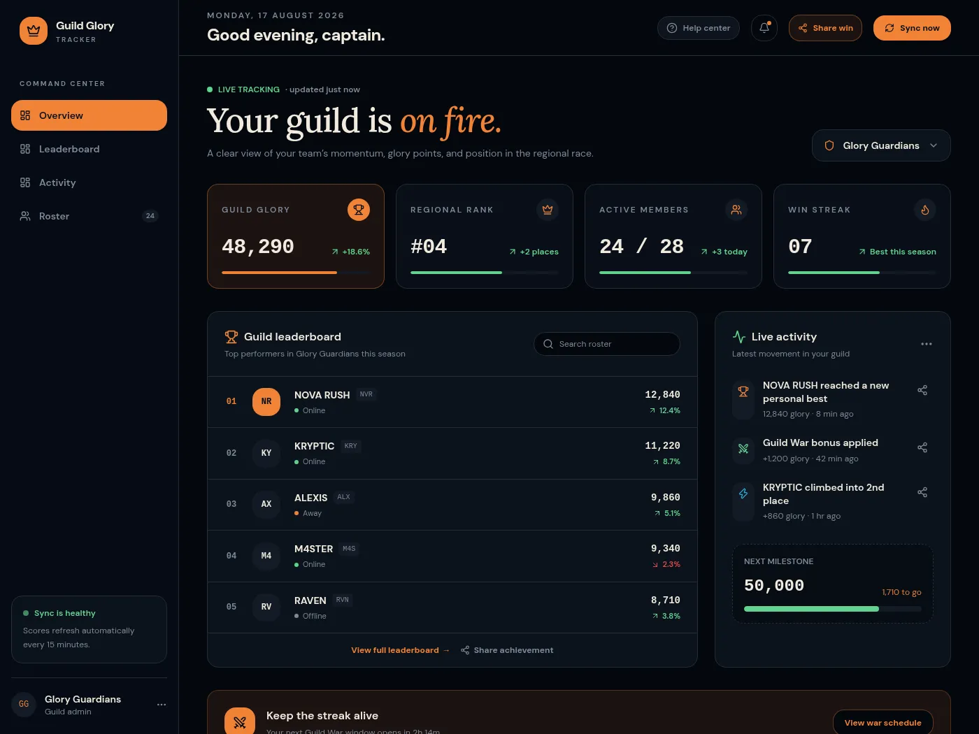 Guild Glory Tracker