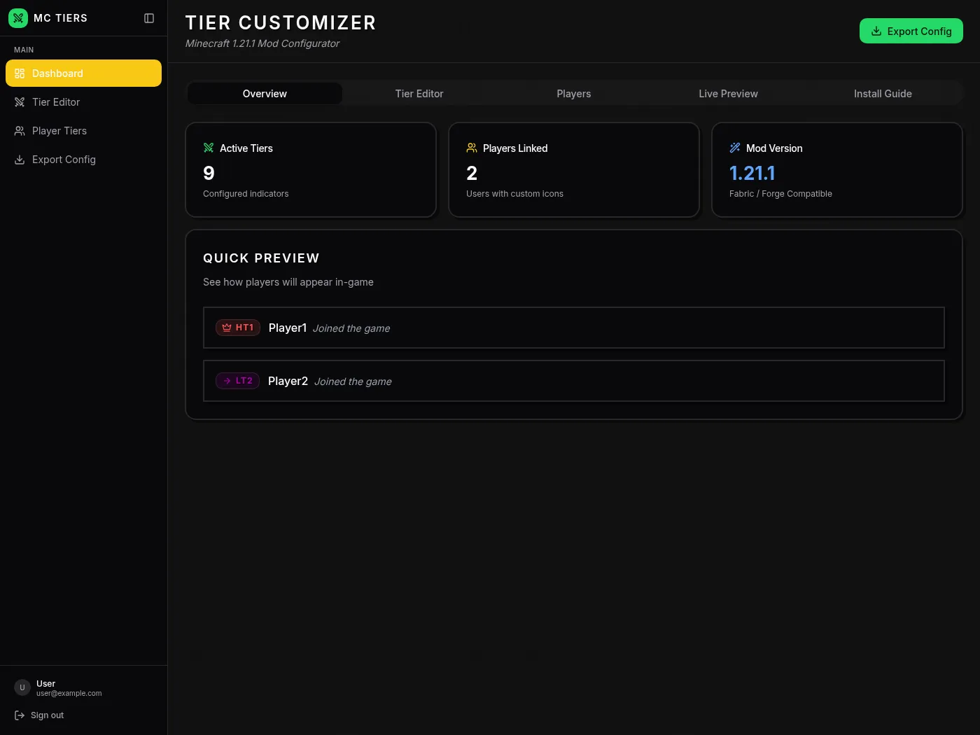 Minecraft Tier Icons Mod