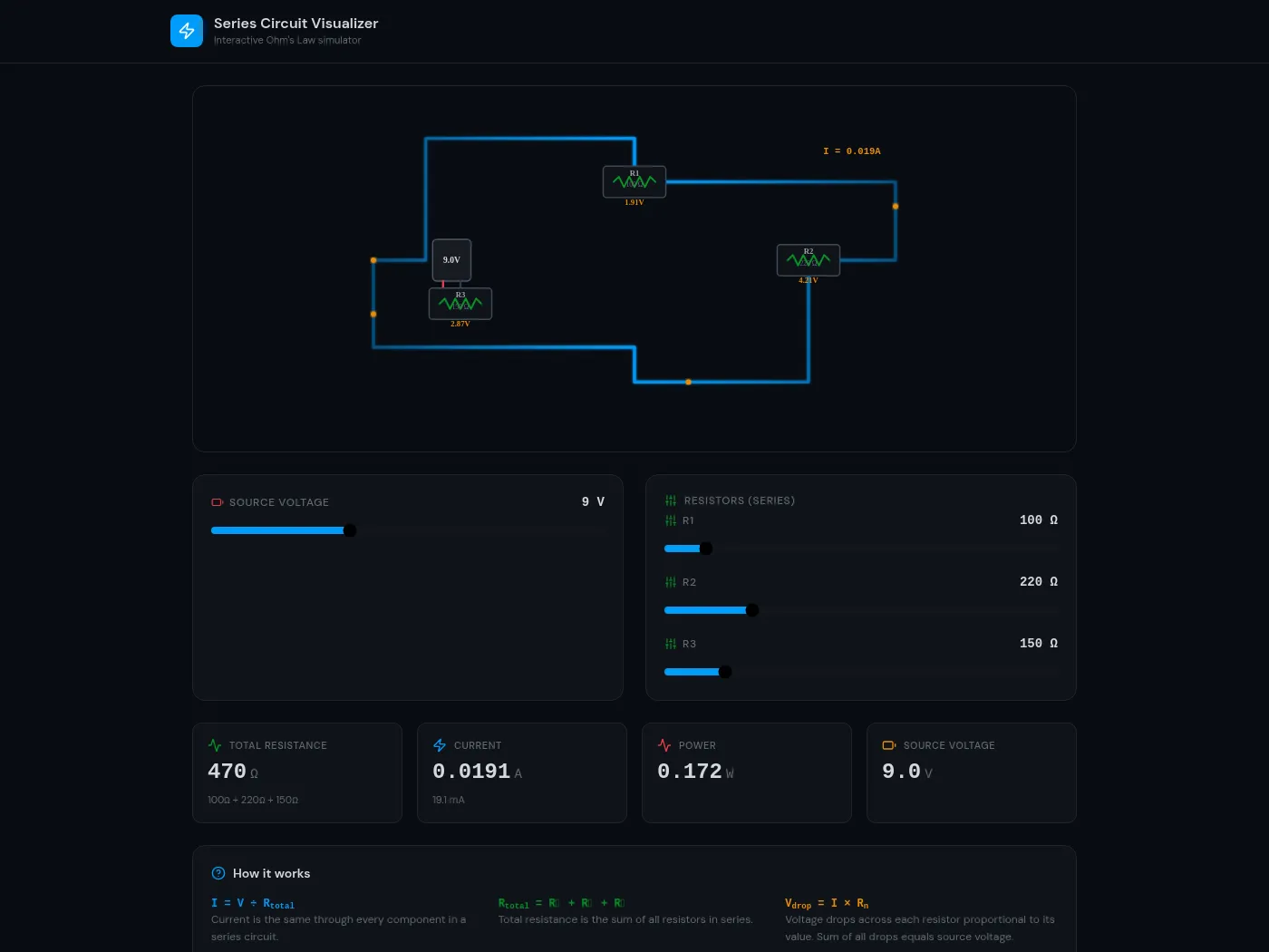 Series Circuit Visualizer