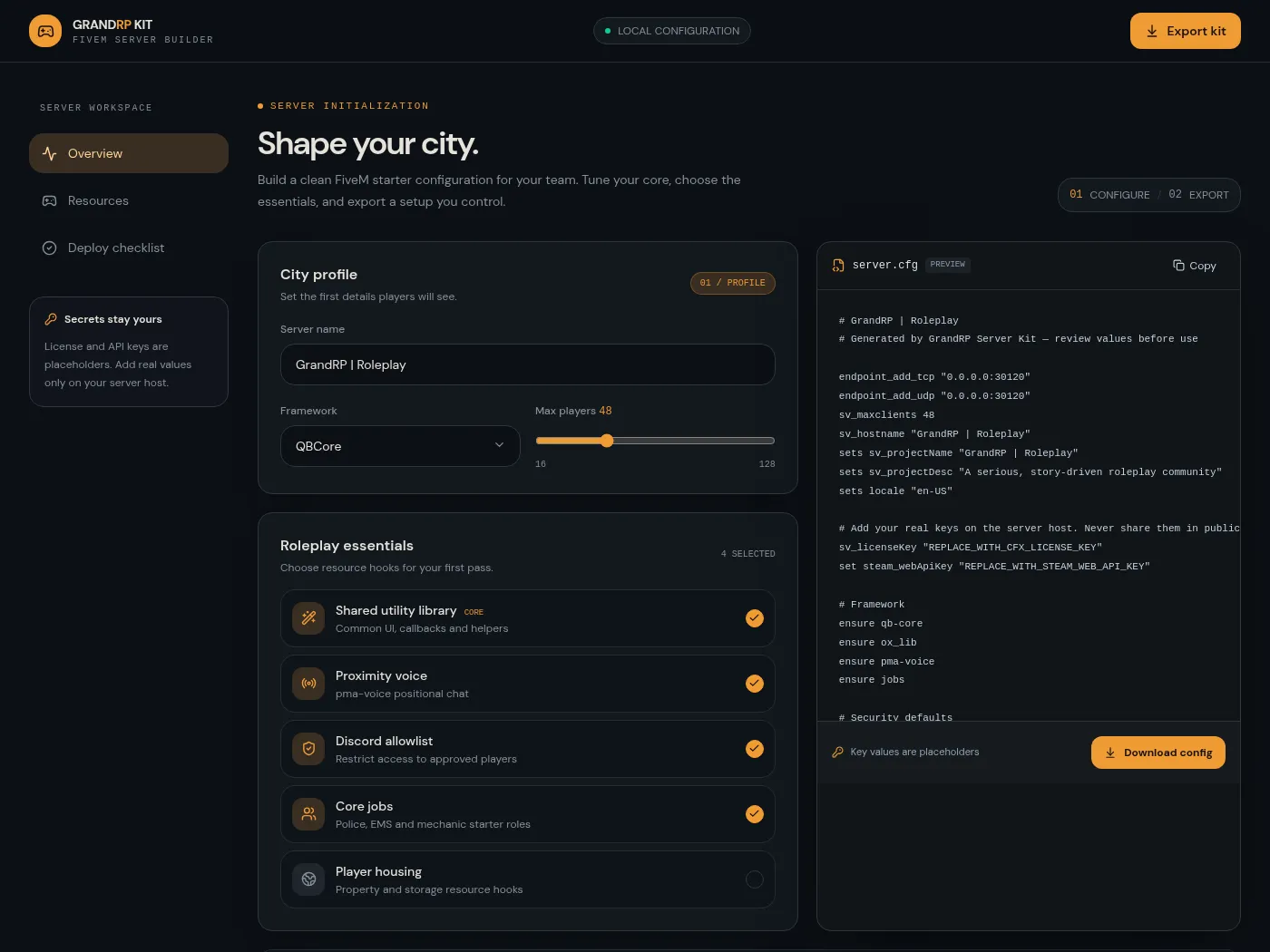 GrandRP FiveM Server Kit