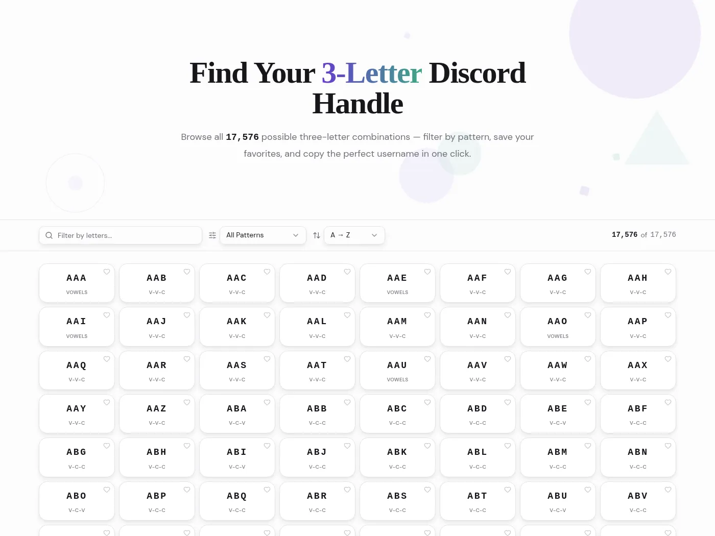 Discord 3-Letter Name Finder