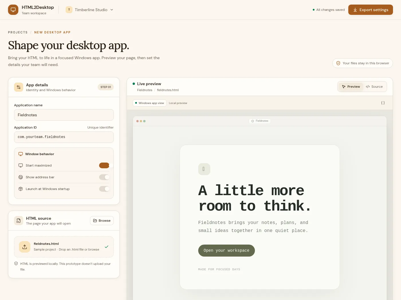 HTML2Desktop