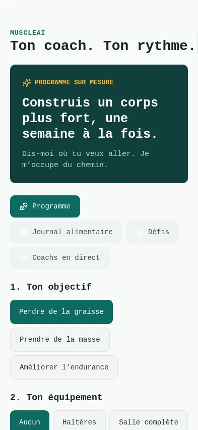 MuscleAI Générateur Mobile