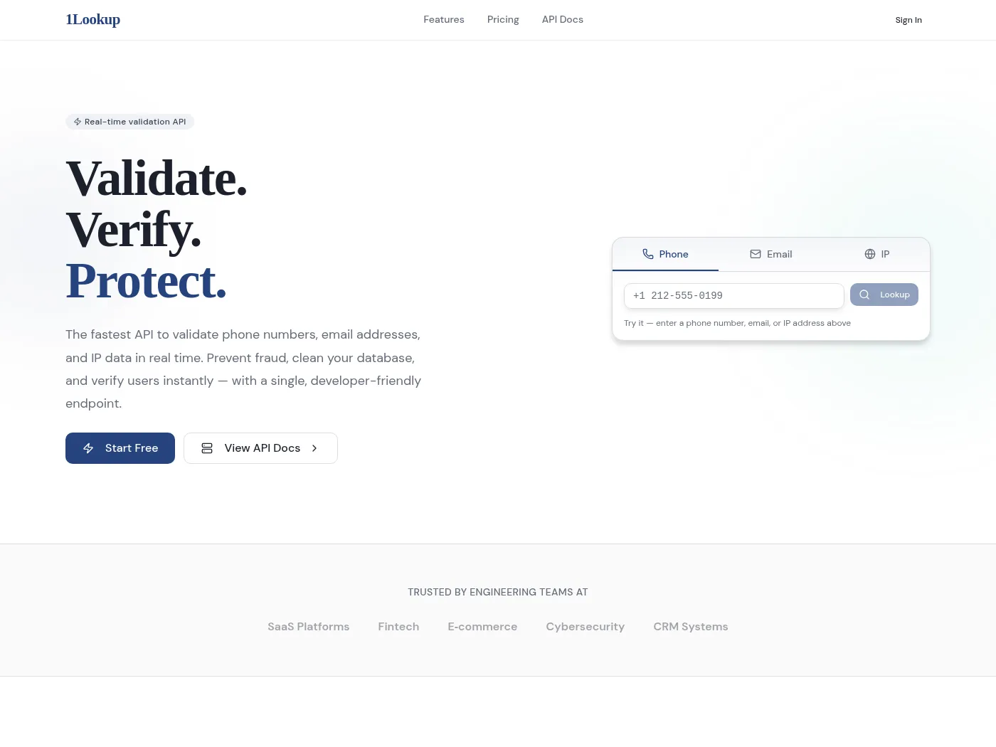 1Lookup API Platform