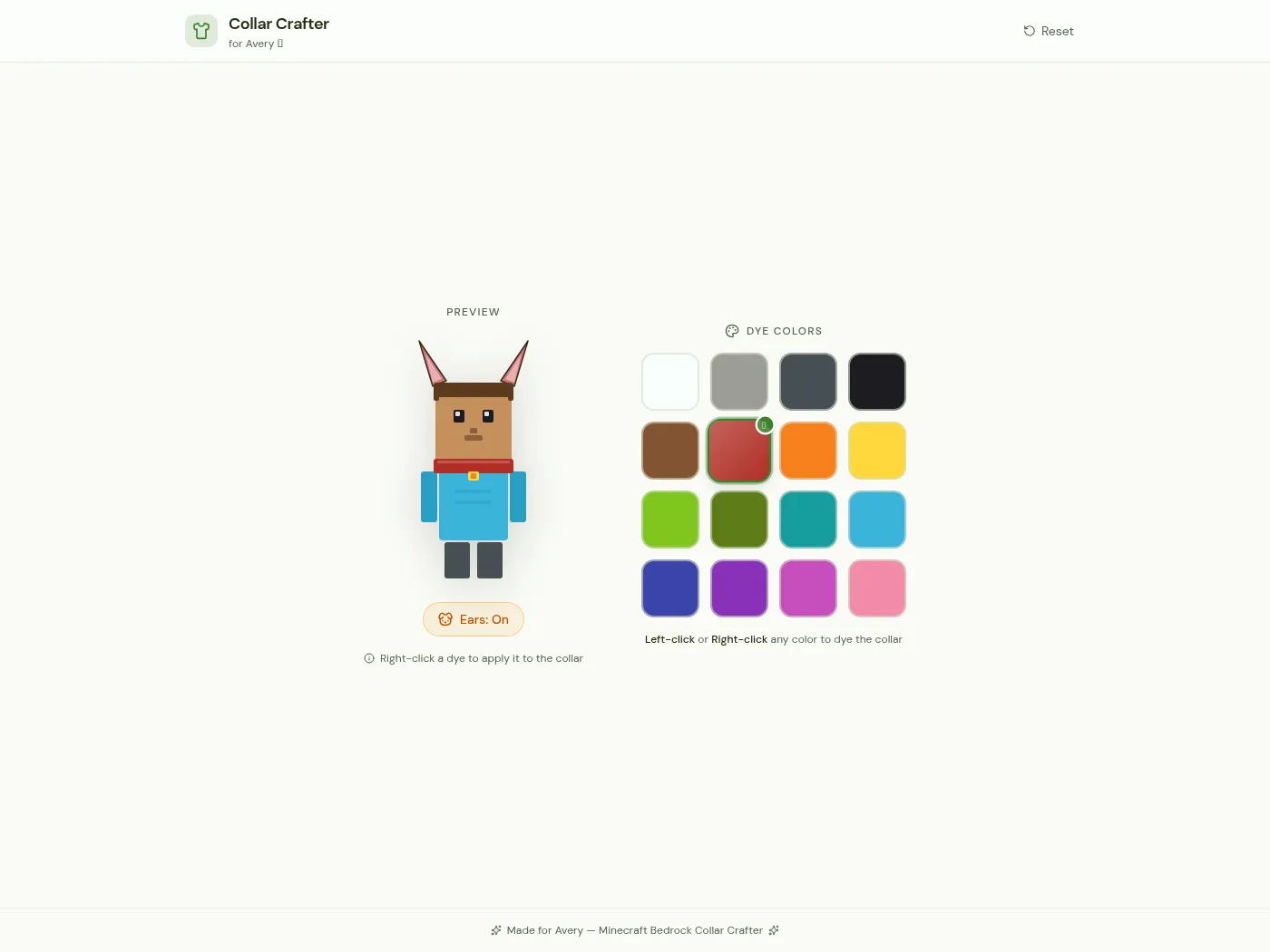 Minecraft Collar Crafter