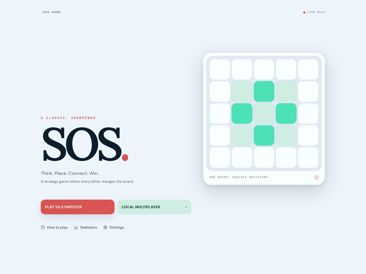 SOS Strategy Game