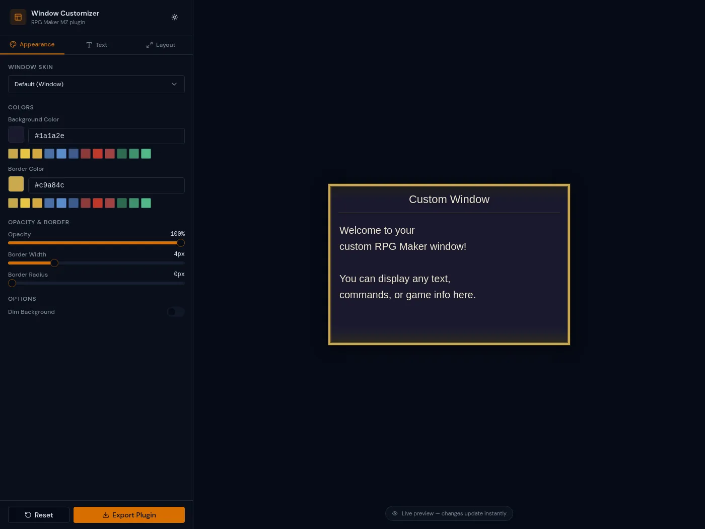 RPG Maker Window Customizer