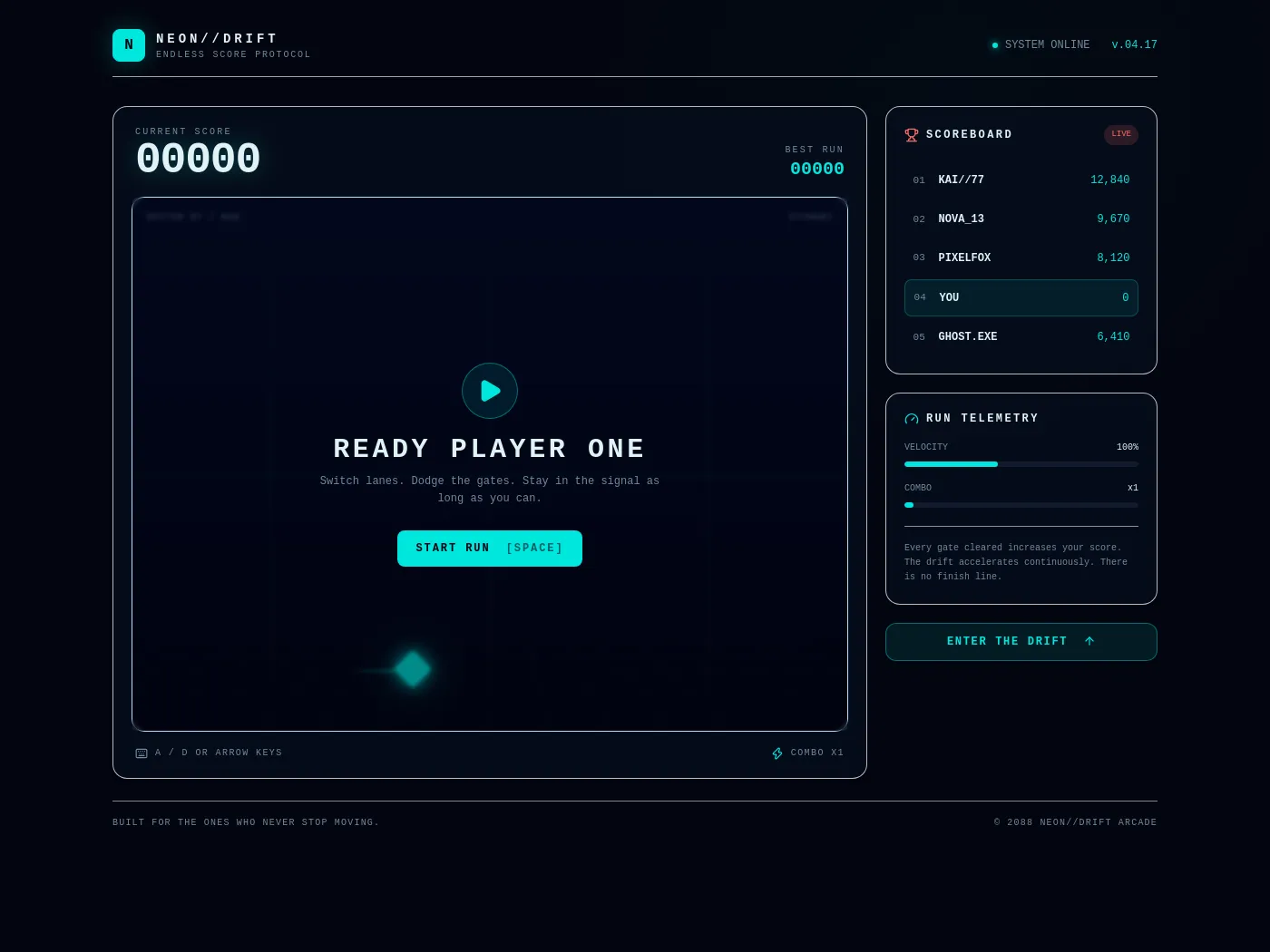 Infinite Score Game