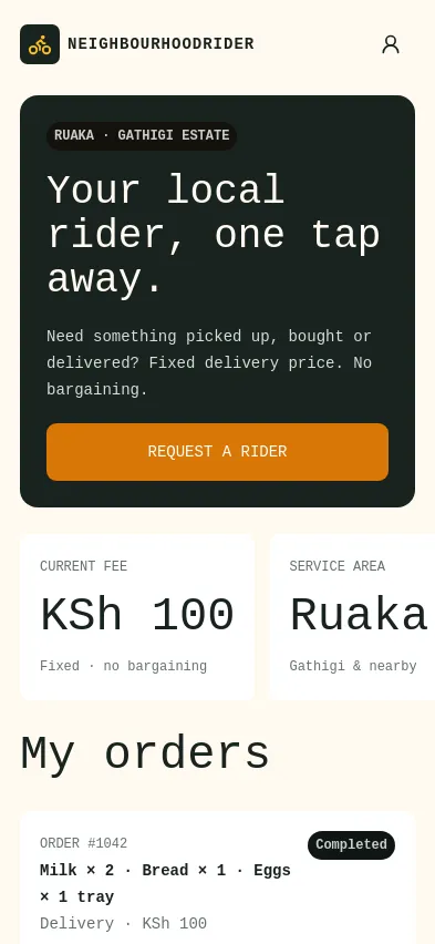 NeighbourhoodRider App