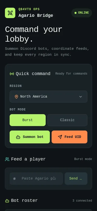 Agario Discord Bridge