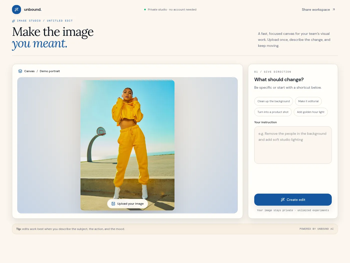 Unbound AI Image Studio