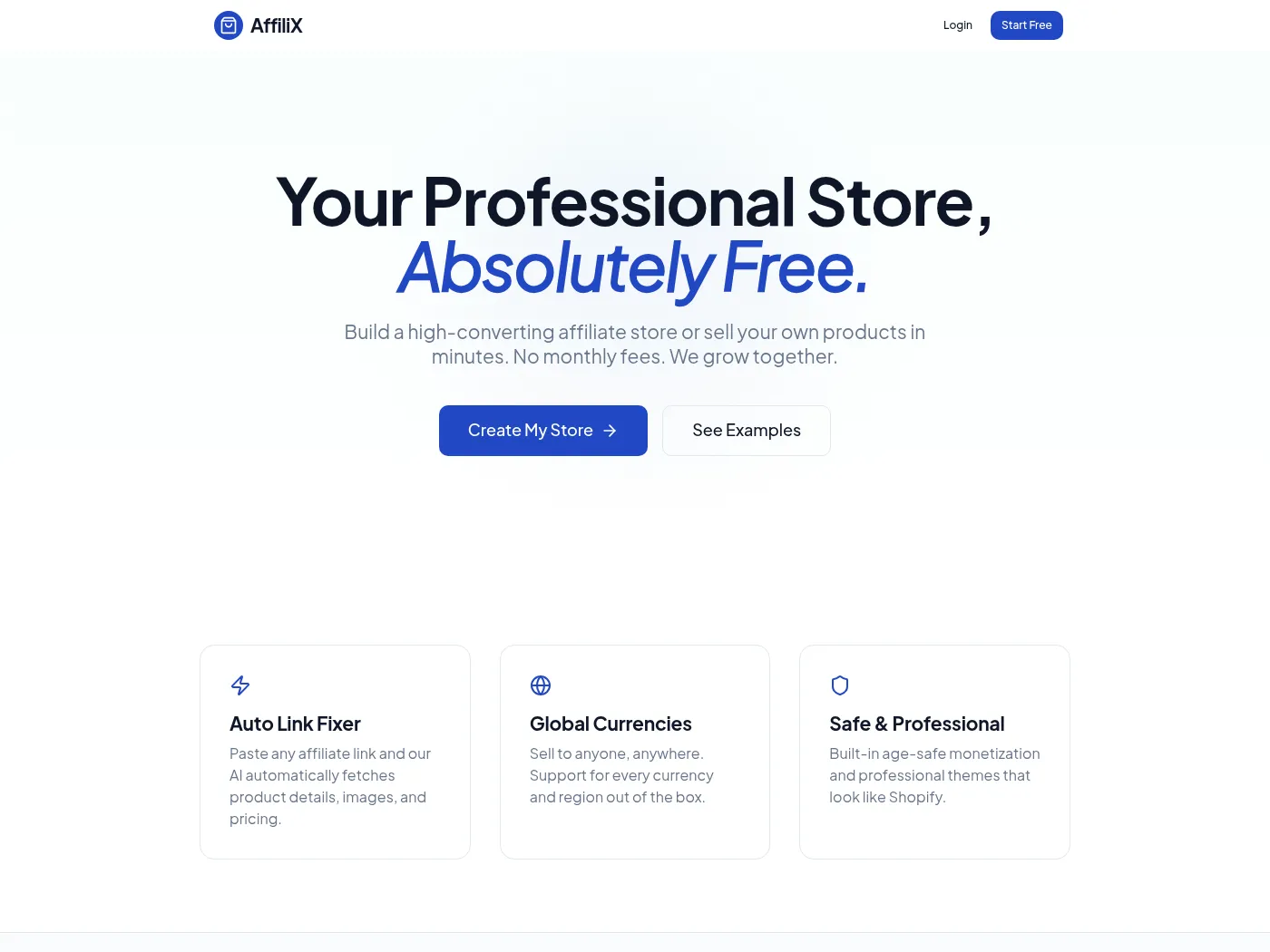 AffiliX Shop Builder