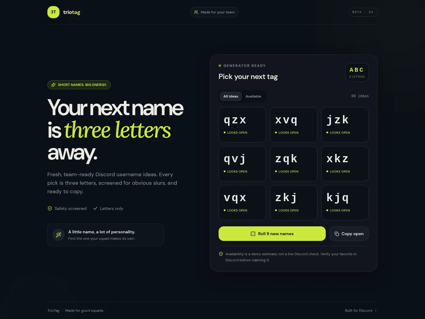 TrioTag Generator