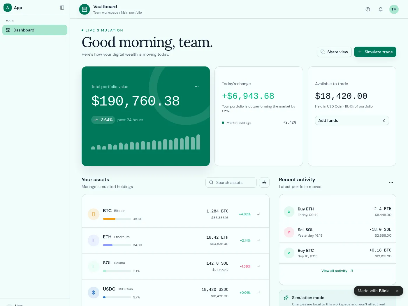 Mock Crypto Wallet