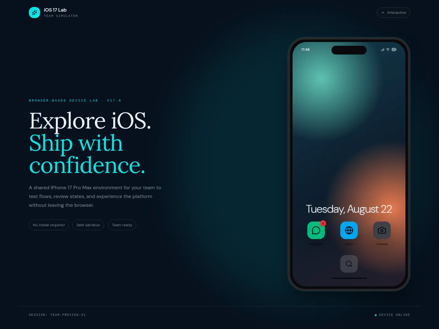 iOS 17 Browser Simulator